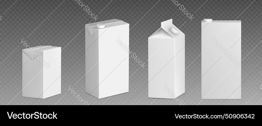 Milk or juice tetra pack mockup Royalty Free Vector Image
