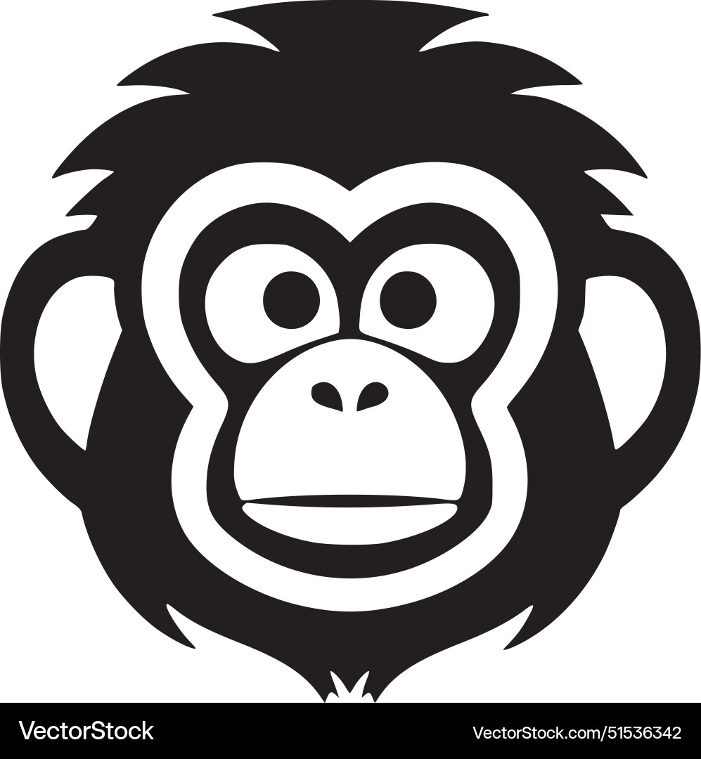 Monkey - minimalist and simple silhouette Vector Image