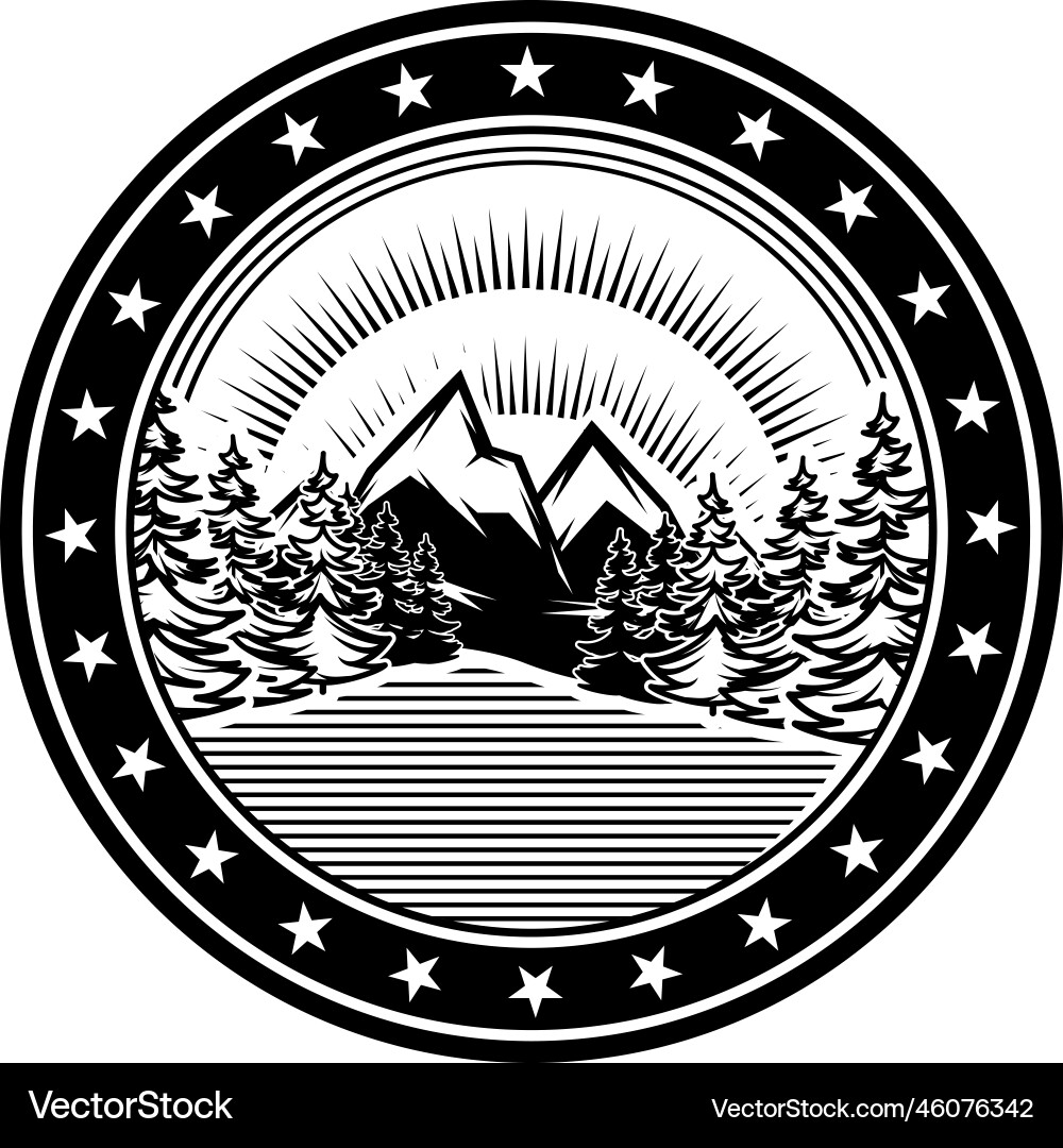 Monochrome badge design template Royalty Free Vector Image