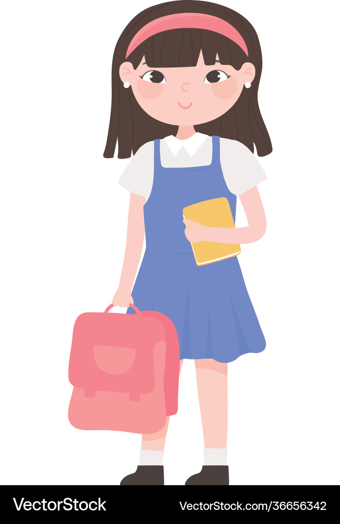 Student girl cartoon Royalty Free Vector Image