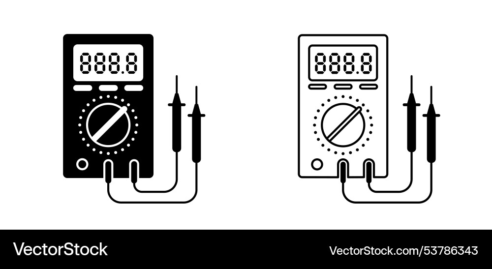 Analog or digital multimeter electric multi volt Vector Image