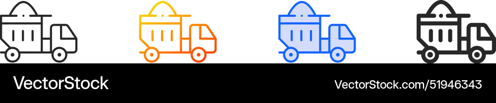 Dumper iconthin linear gradient blue stroke Vector Image