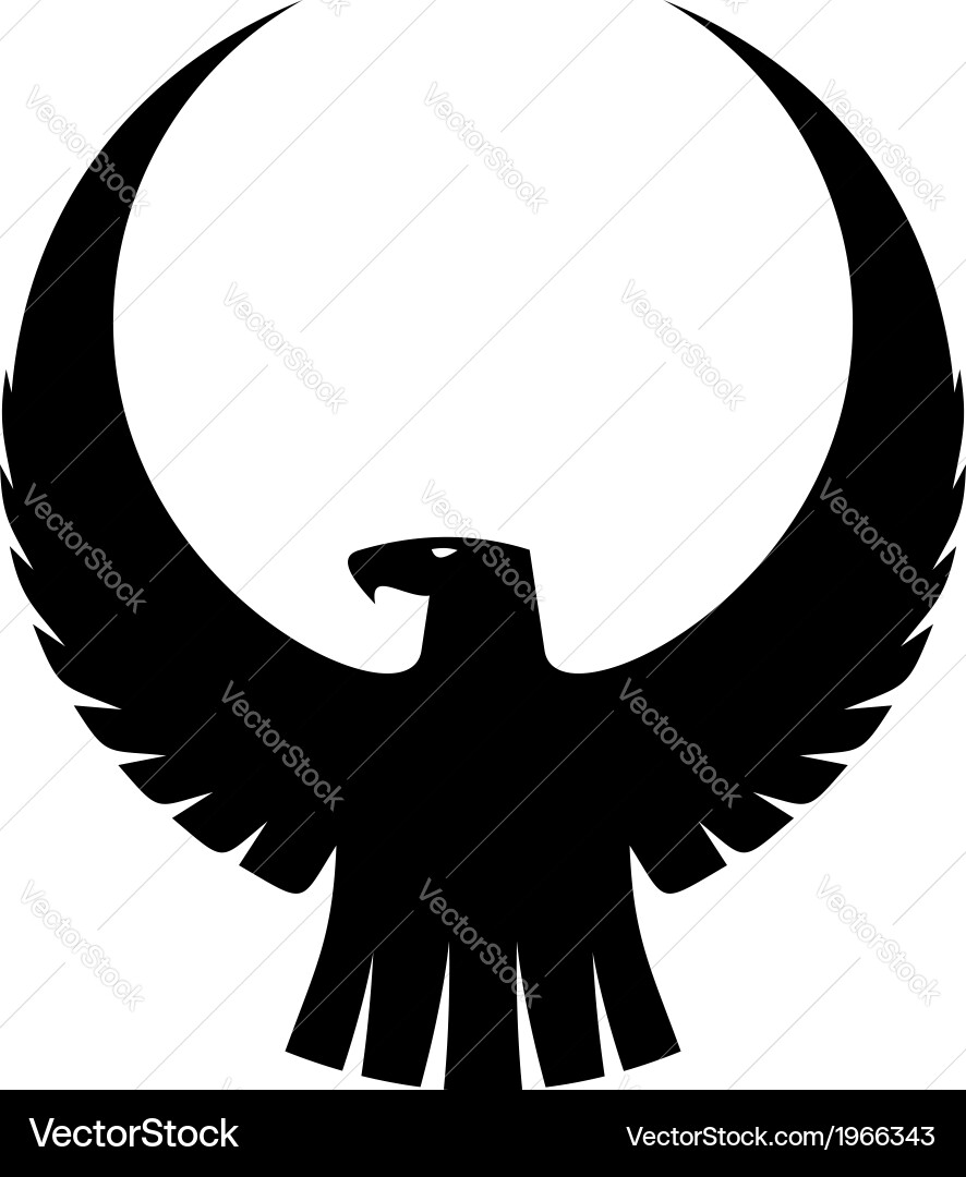 Graceful eagle with arched wings Royalty Free Vector Image