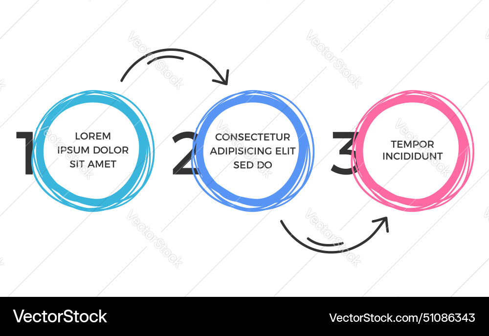 Hand drawn infographics - 3 elements Royalty Free Vector