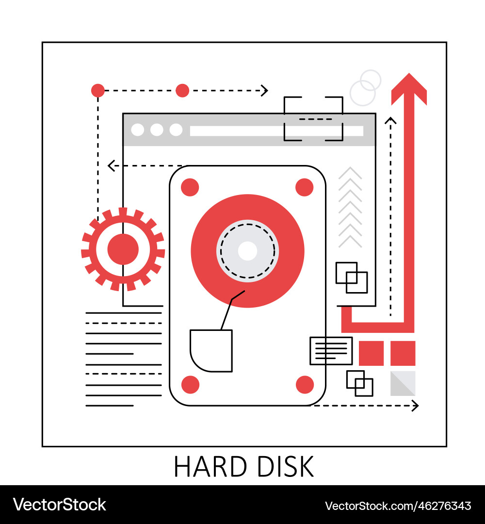 Hard disk drive storage Royalty Free Vector Image