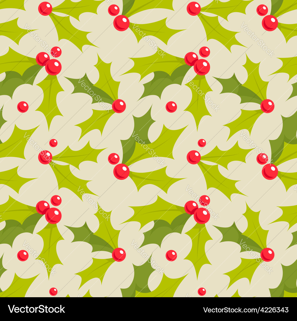 Holly pattern Royalty Free Vector Image - VectorStock