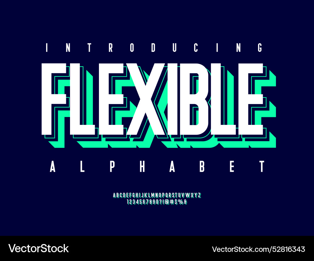 Modern stylized font Royalty Free Vector Image