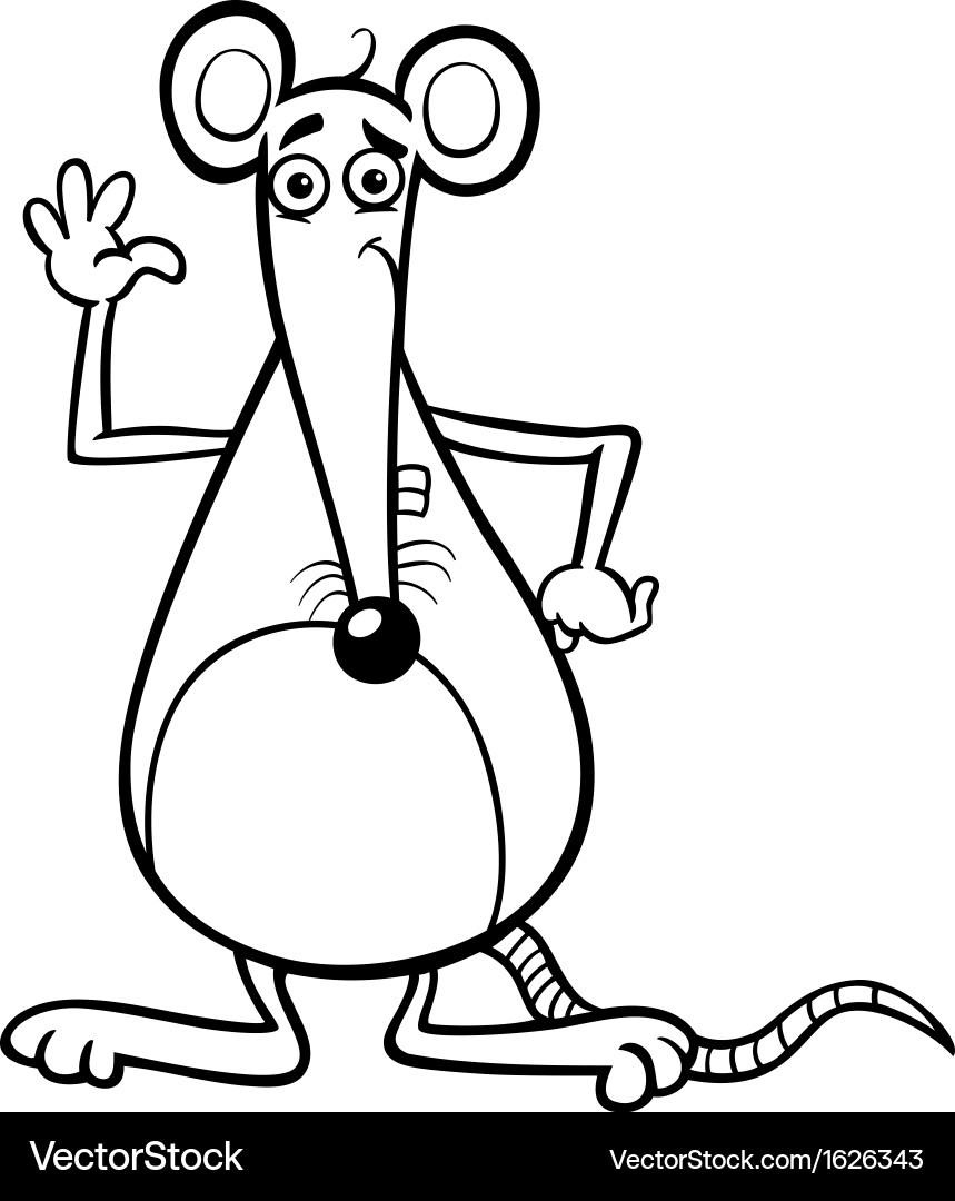 Mouse cartoon for coloring book Royalty Free Vector Image