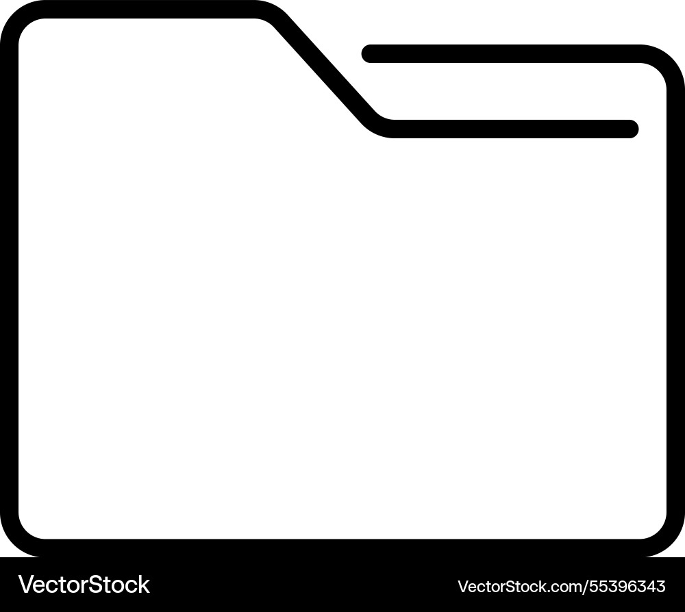Outline folder icon Royalty Free Vector Image - VectorStock