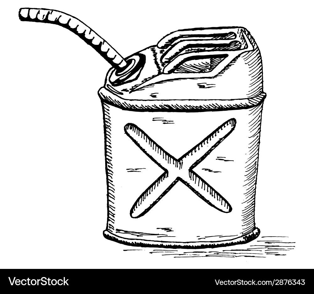 Retro cartoon gas can Royalty Free Vector Image