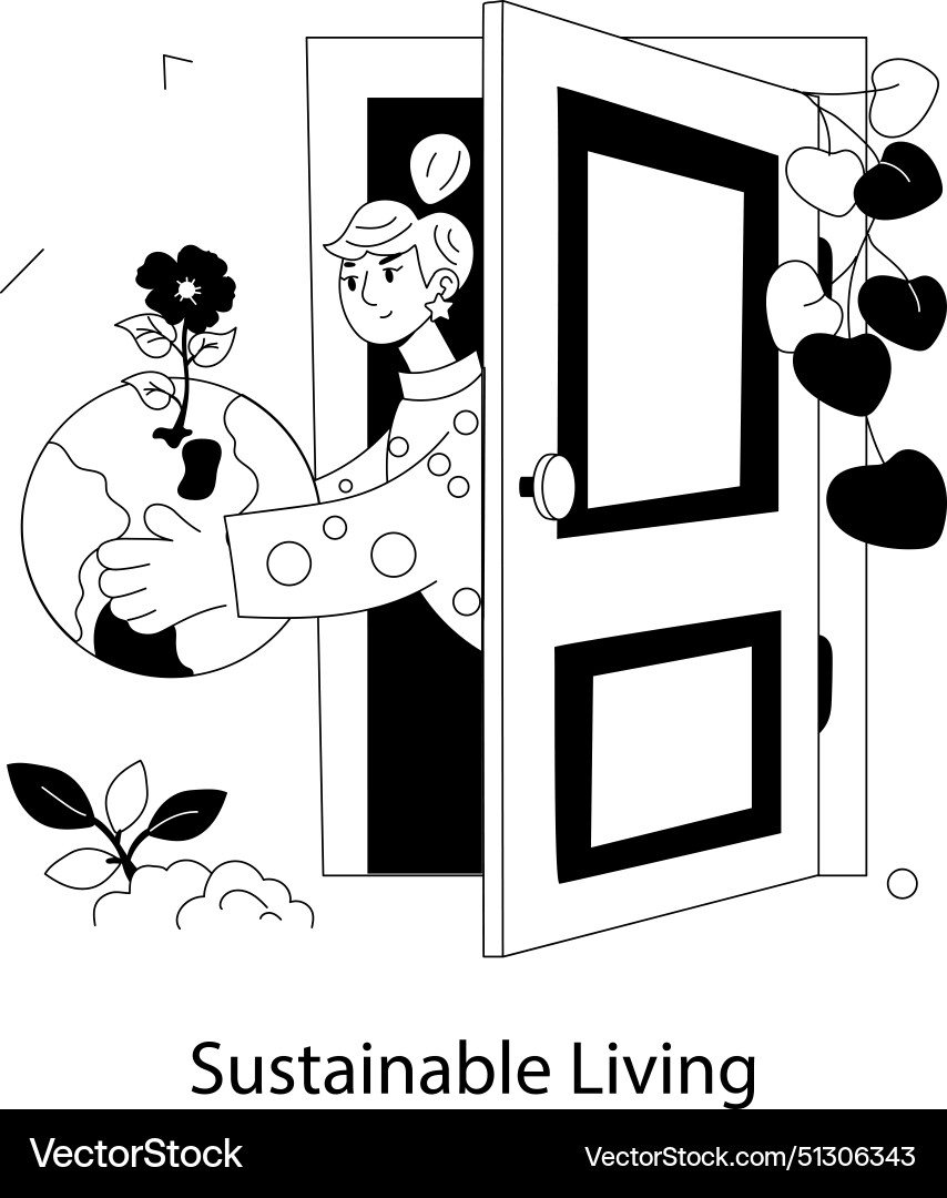 Sustainable living Royalty Free Vector Image - VectorStock