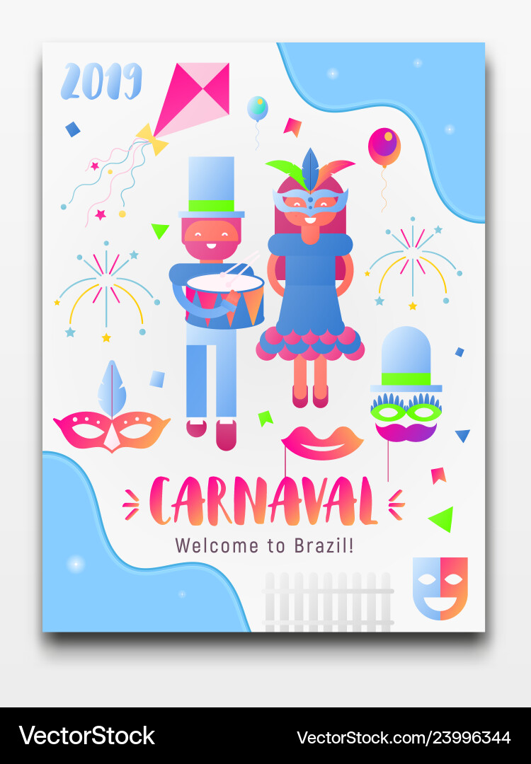 Brazil carnival poster Royalty Free Vector Image