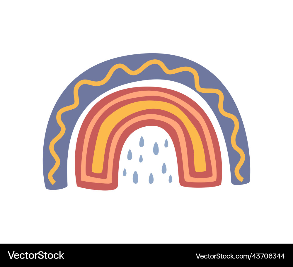 Cute rainbow cartoon Royalty Free Vector Image