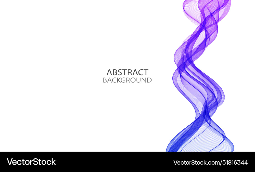 Vertical blue transparent wave on white background