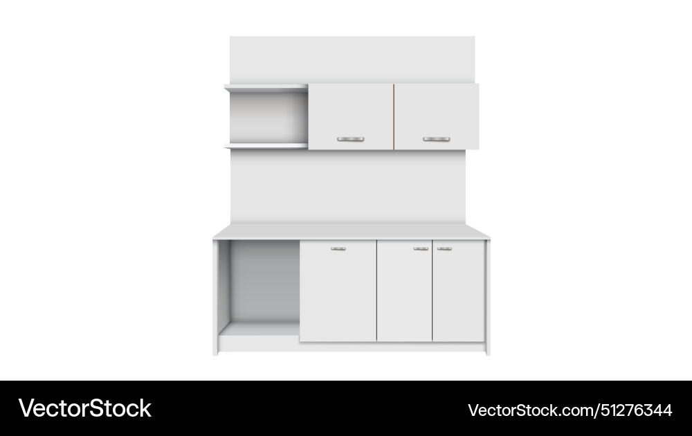 White kitchen cabinet on the background Royalty Free Vector