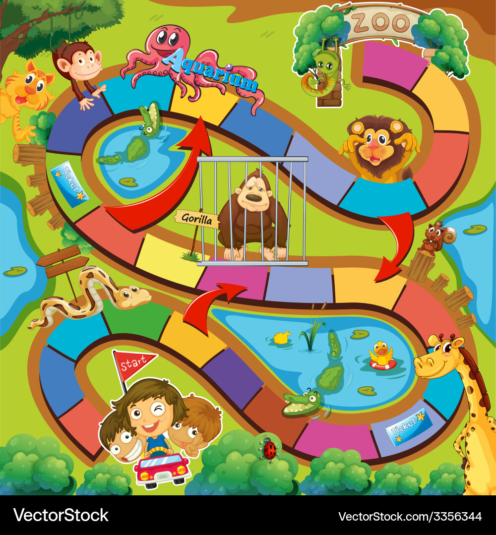 Zoo Game Board Royalty Free Vector Image - VectorStock
