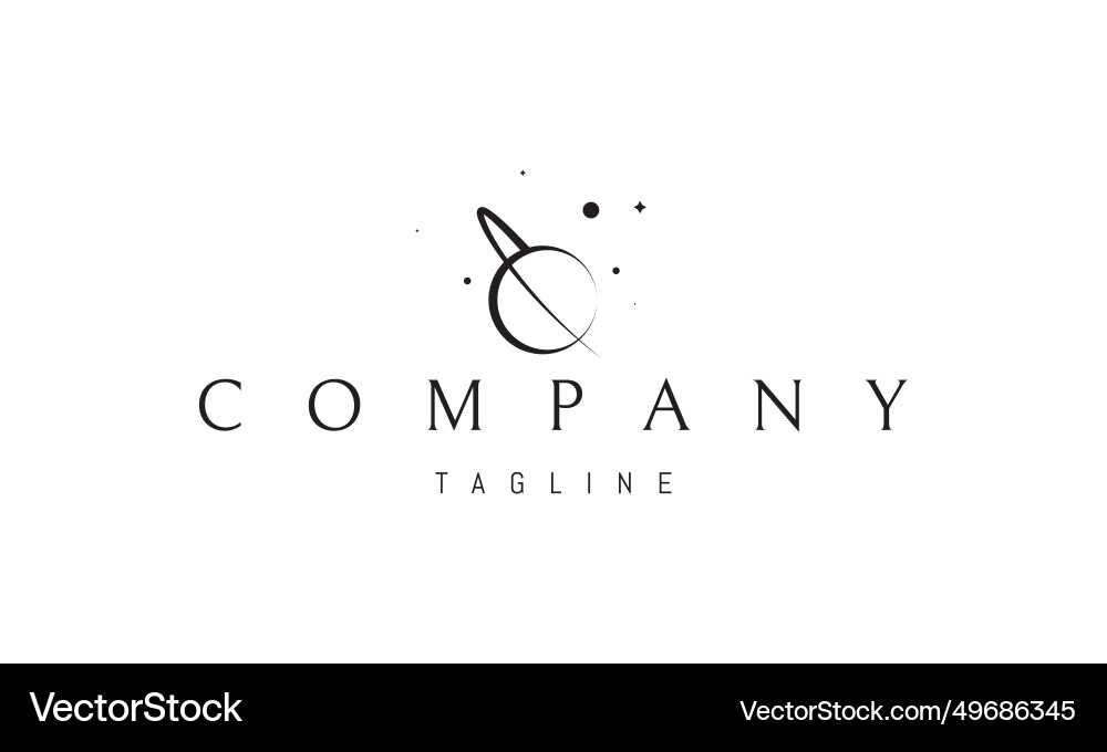 A logo with an abstract image of planet Royalty Free Vector