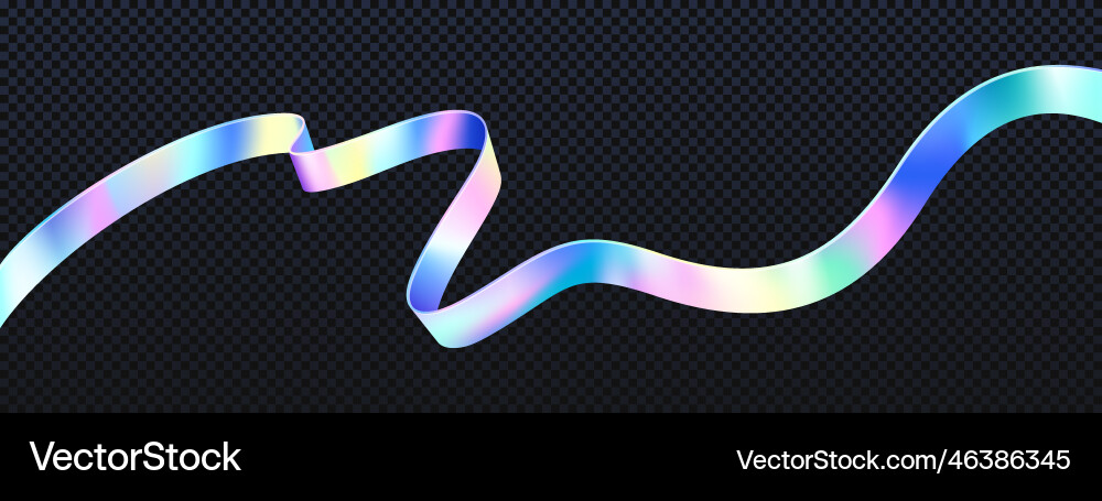 Abstract holographic tape isolated on transparent Vector Image