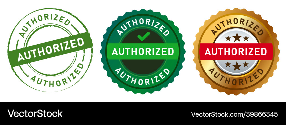Authorized stamp logo sign sticker watermark Vector Image