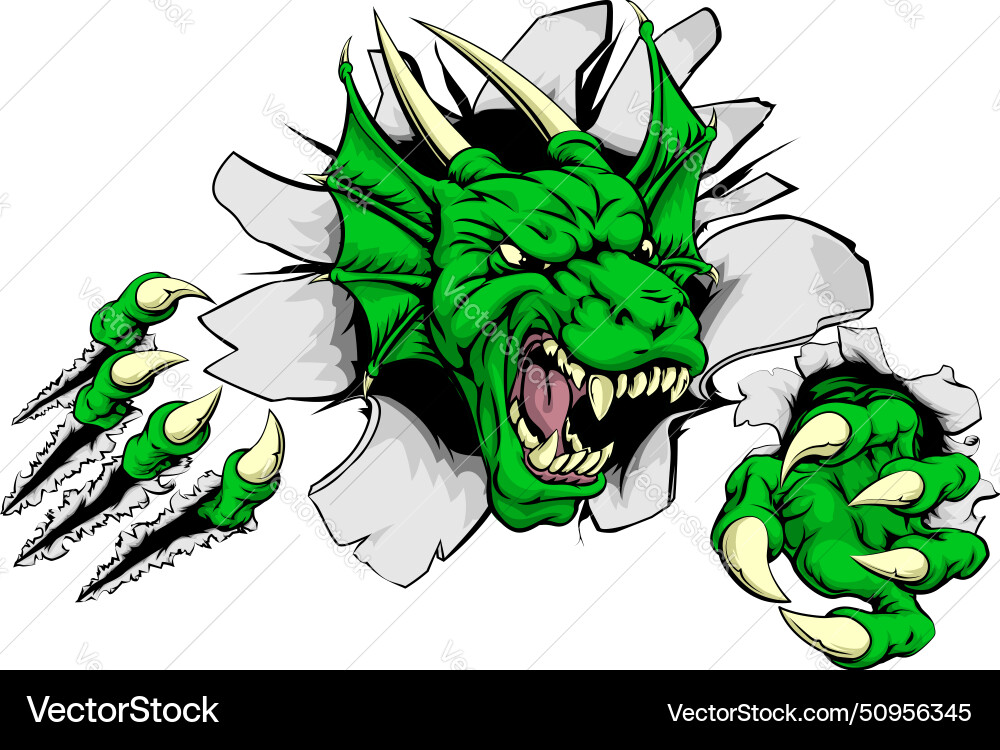 Dragon claw breakthrough Royalty Free Vector Image