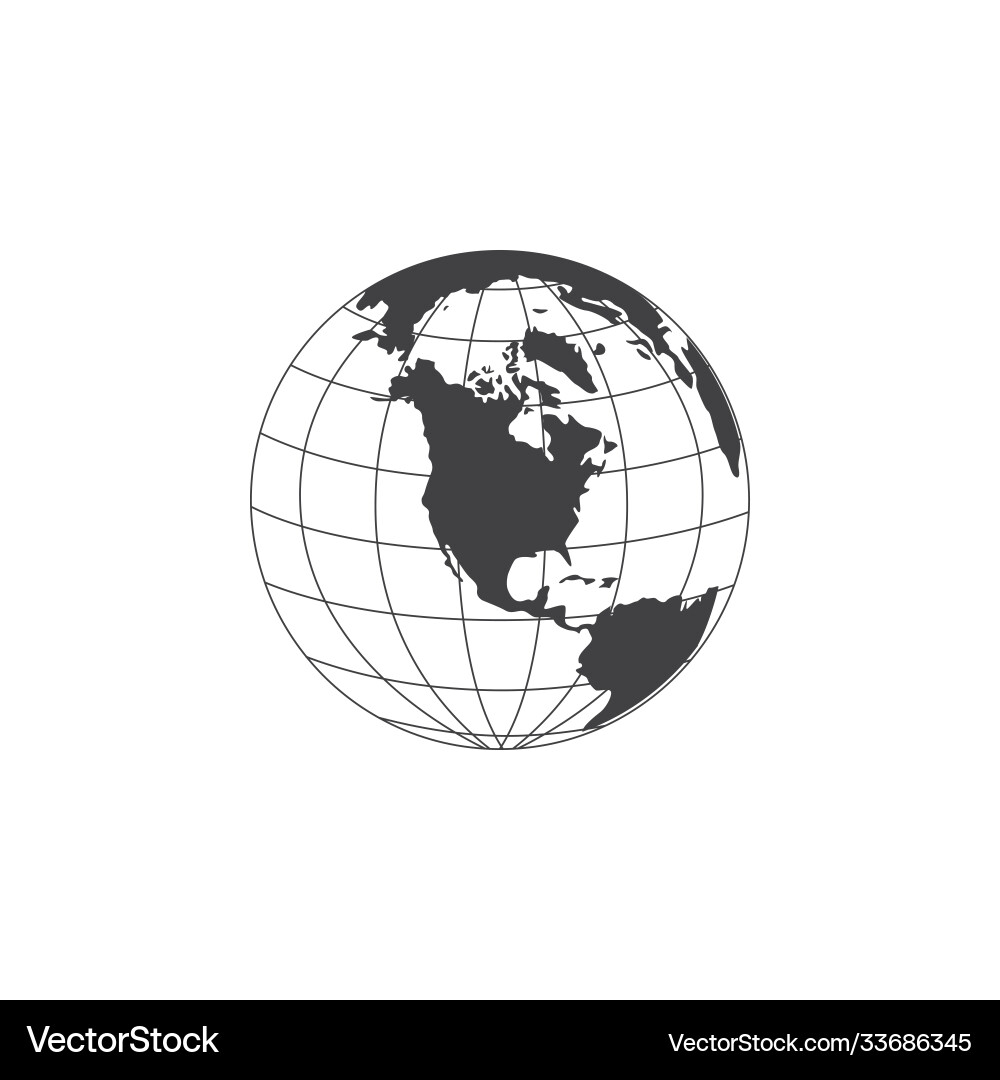 Graphic symbol or icon world globe cartoon Vector Image