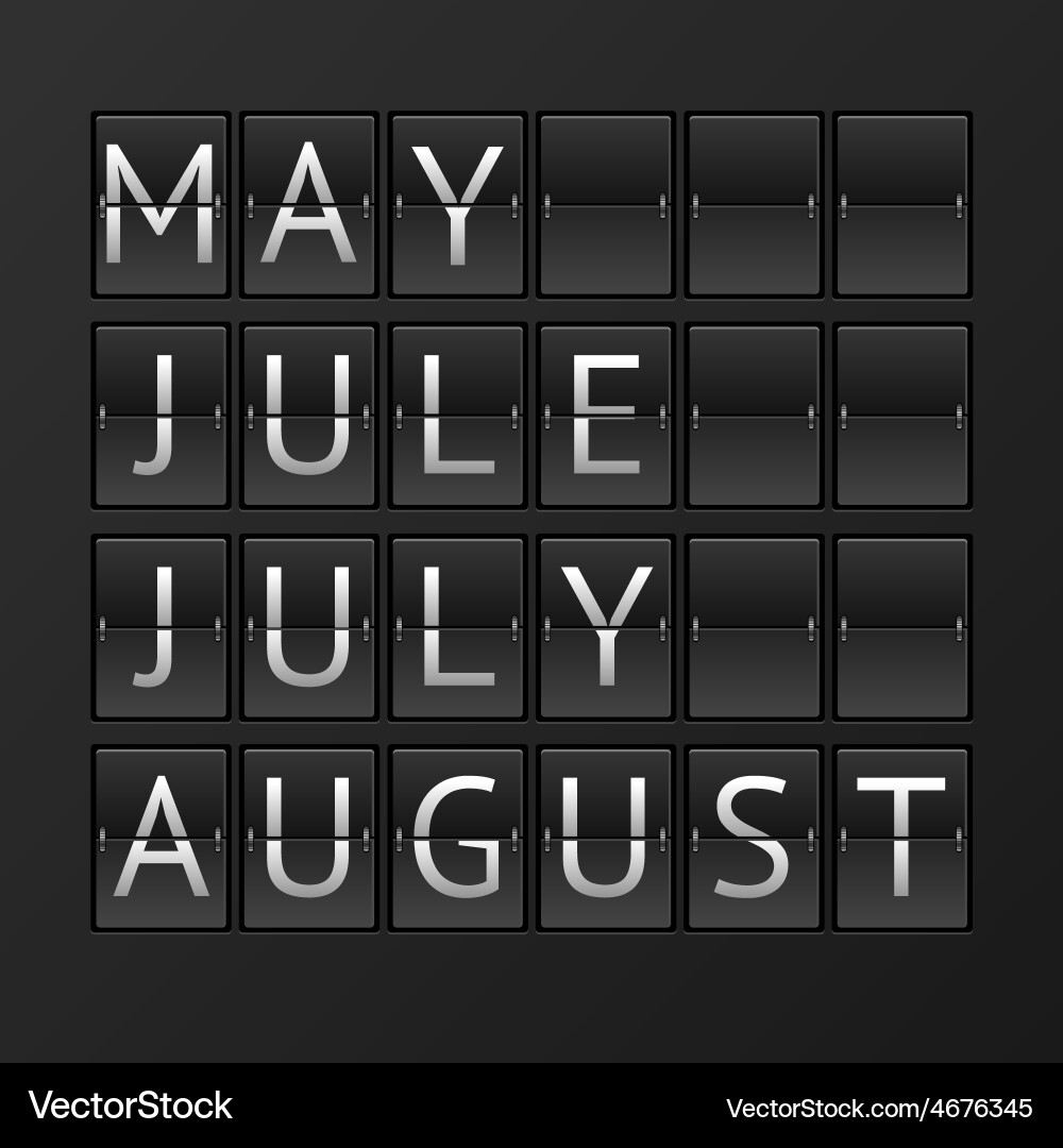 Mechanical timetable months Royalty Free Vector Image