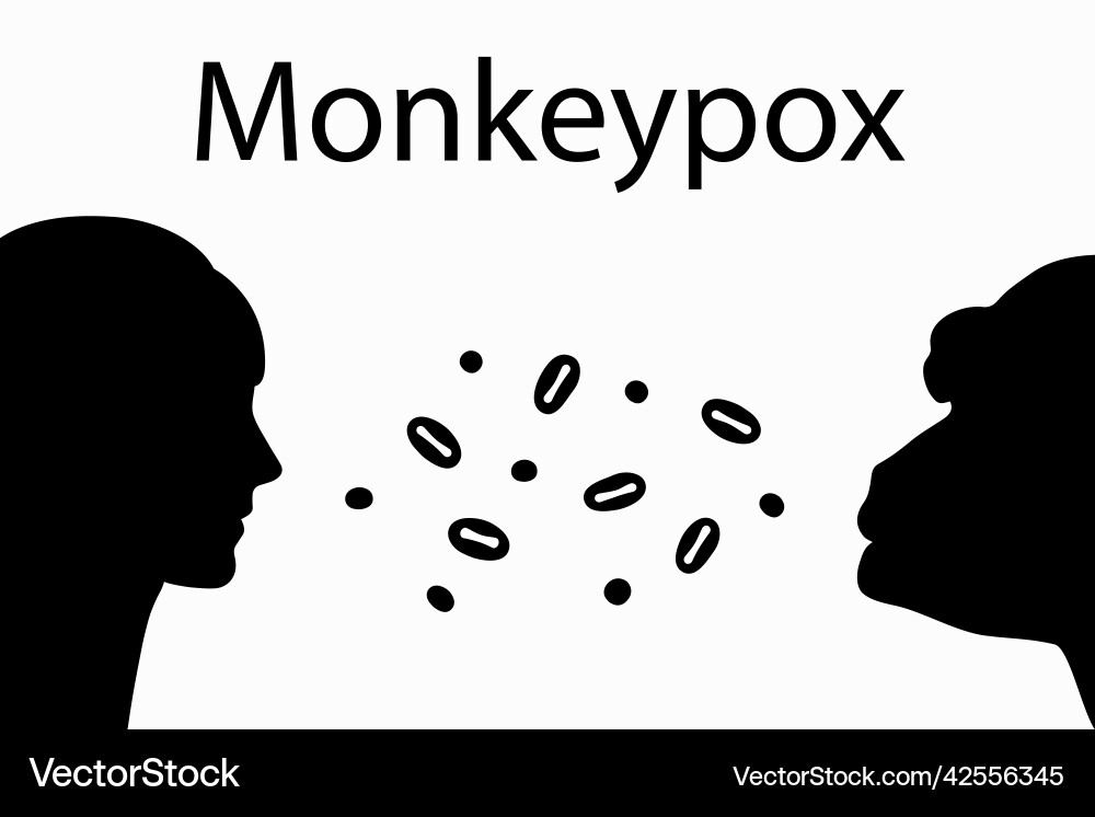 Monkeypox virus human monke silhouette Royalty Free Vector