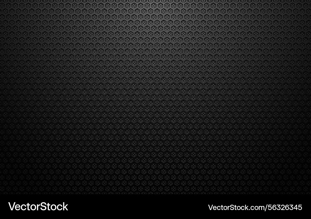 Speaker texture hexagon metal mesh with black Vector Image