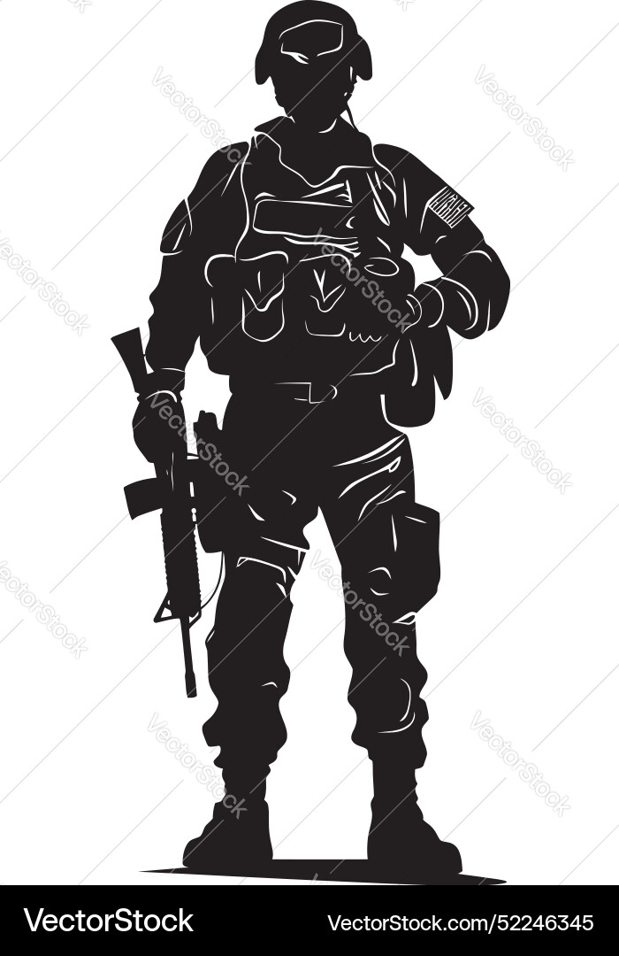 Stealth defender iconic depicting a military man Vector Image