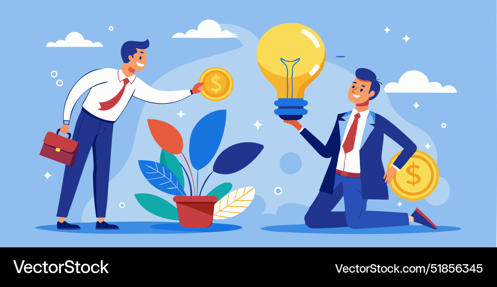 Venture capital support for innovative startups Vector Image
