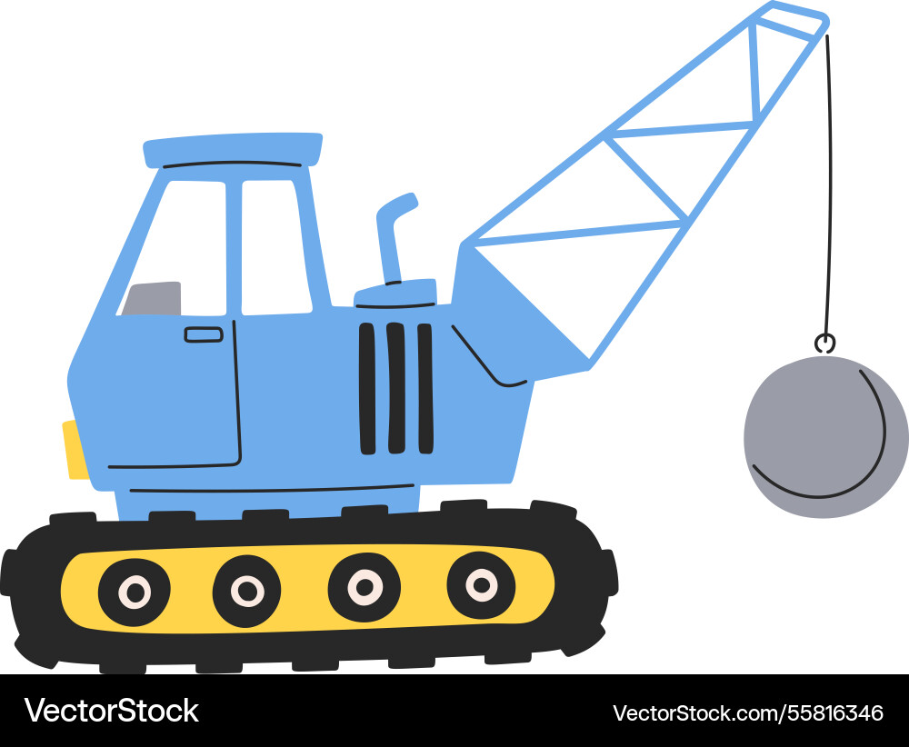 Crawler tractor equipped stone ball Royalty Free Vector