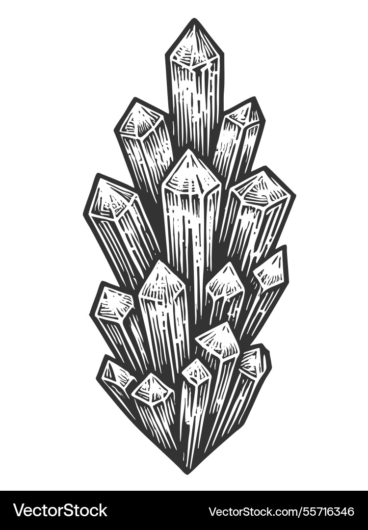 Crystal cluster Royalty Free Vector Image - VectorStock