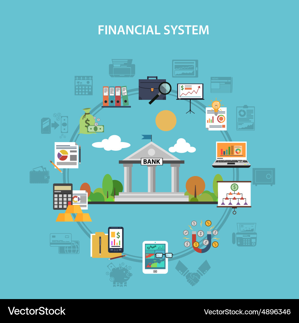 Finance System Icons - Investment & Banking Vector Image