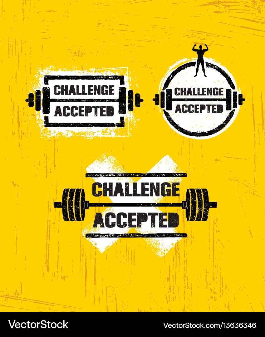 Fitness Challenge Motivation Royalty Free Vector Image