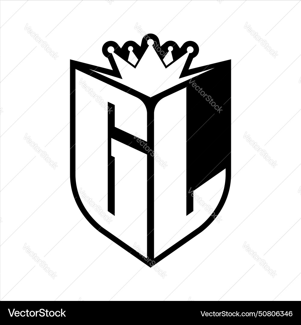Gl letter bold monogram with shield shape Vector Image