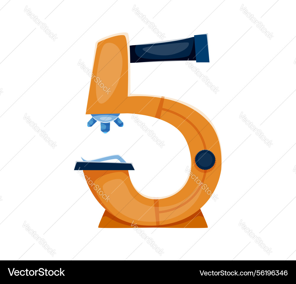 Hospital cartoon font microscope digit 5 five Vector Image