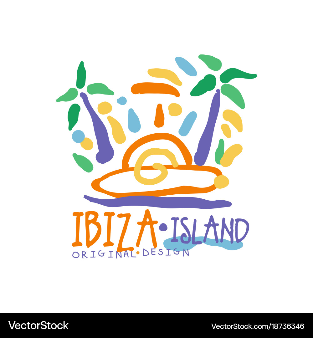 Ibiza Summer Vacation Logo Royalty Free Vector Image