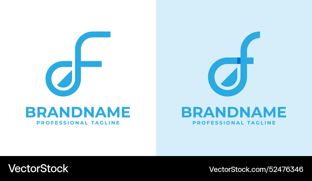 Letter f droplet logo set suitable for any Vector Image