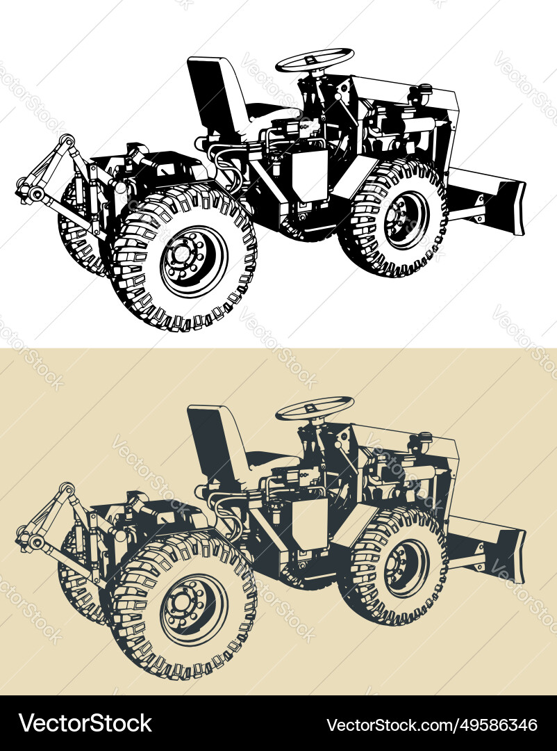 Mini tractor Royalty Free Vector Image - VectorStock