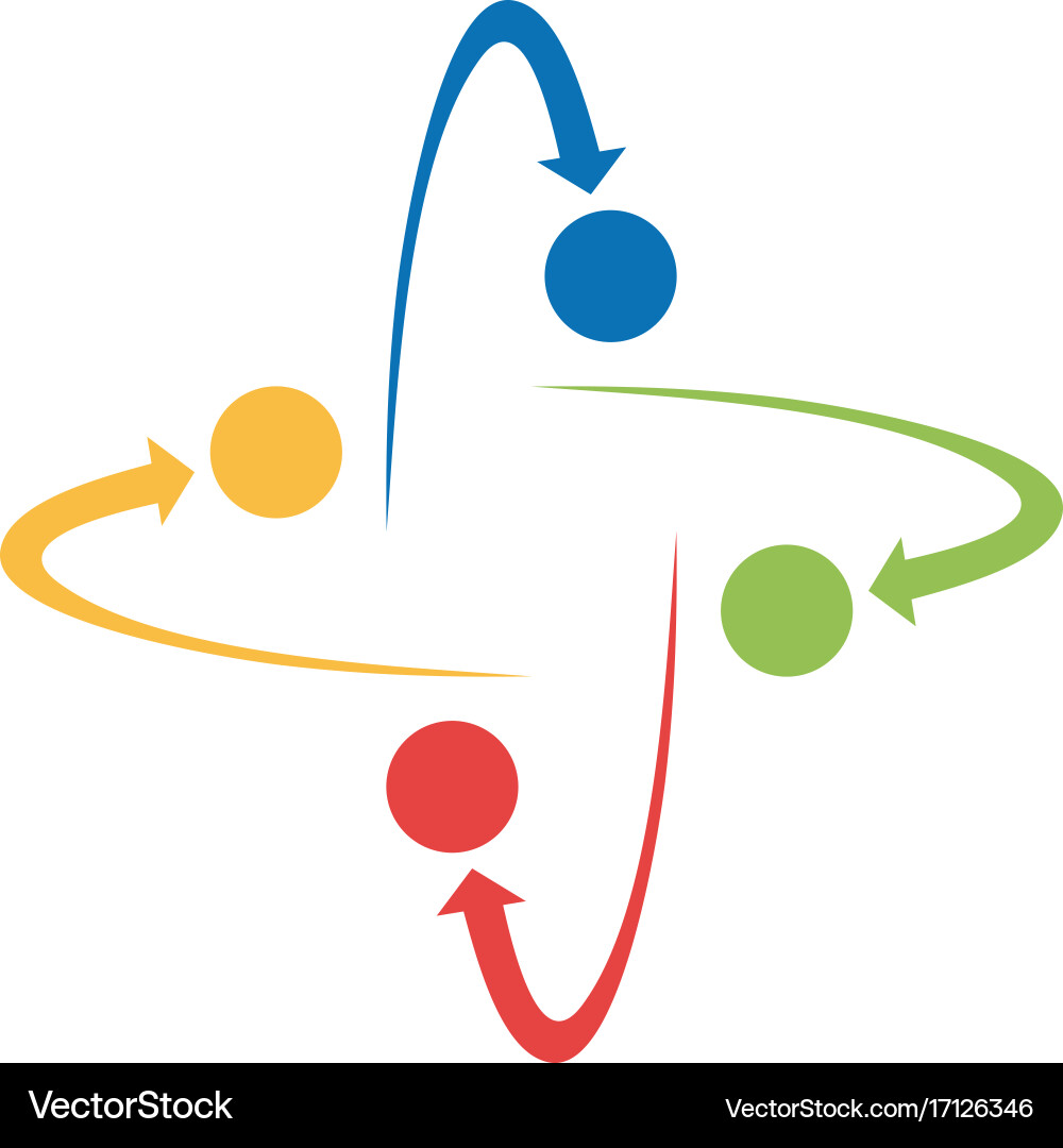 Orbit arrow circle color logo Royalty Free Vector Image