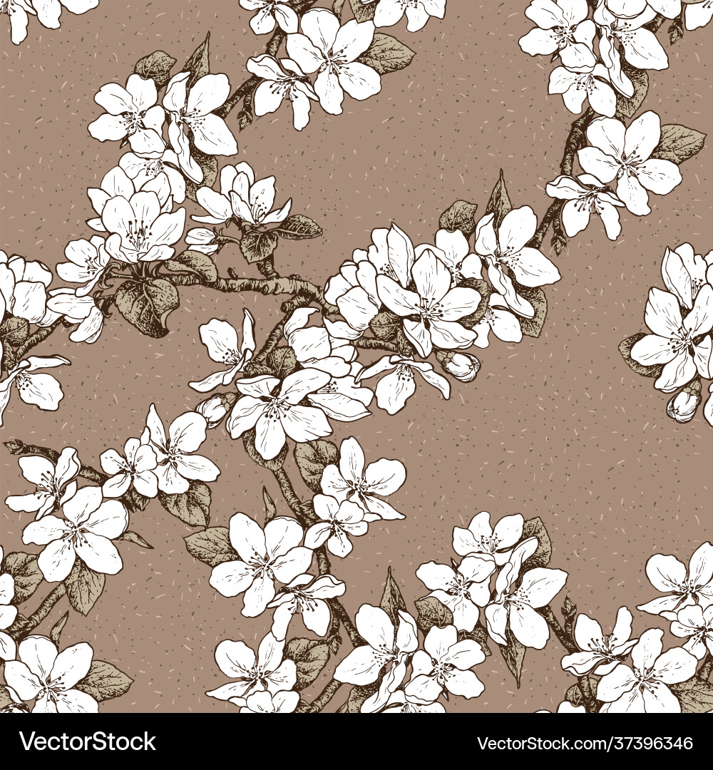 Seamless pattern spring blossom Royalty Free Vector Image