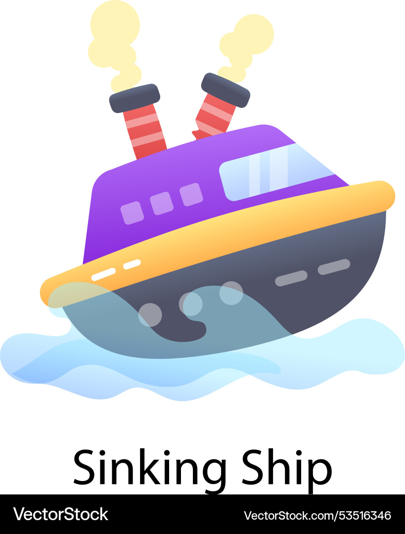 Sinking ship Royalty Free Vector Image - VectorStock