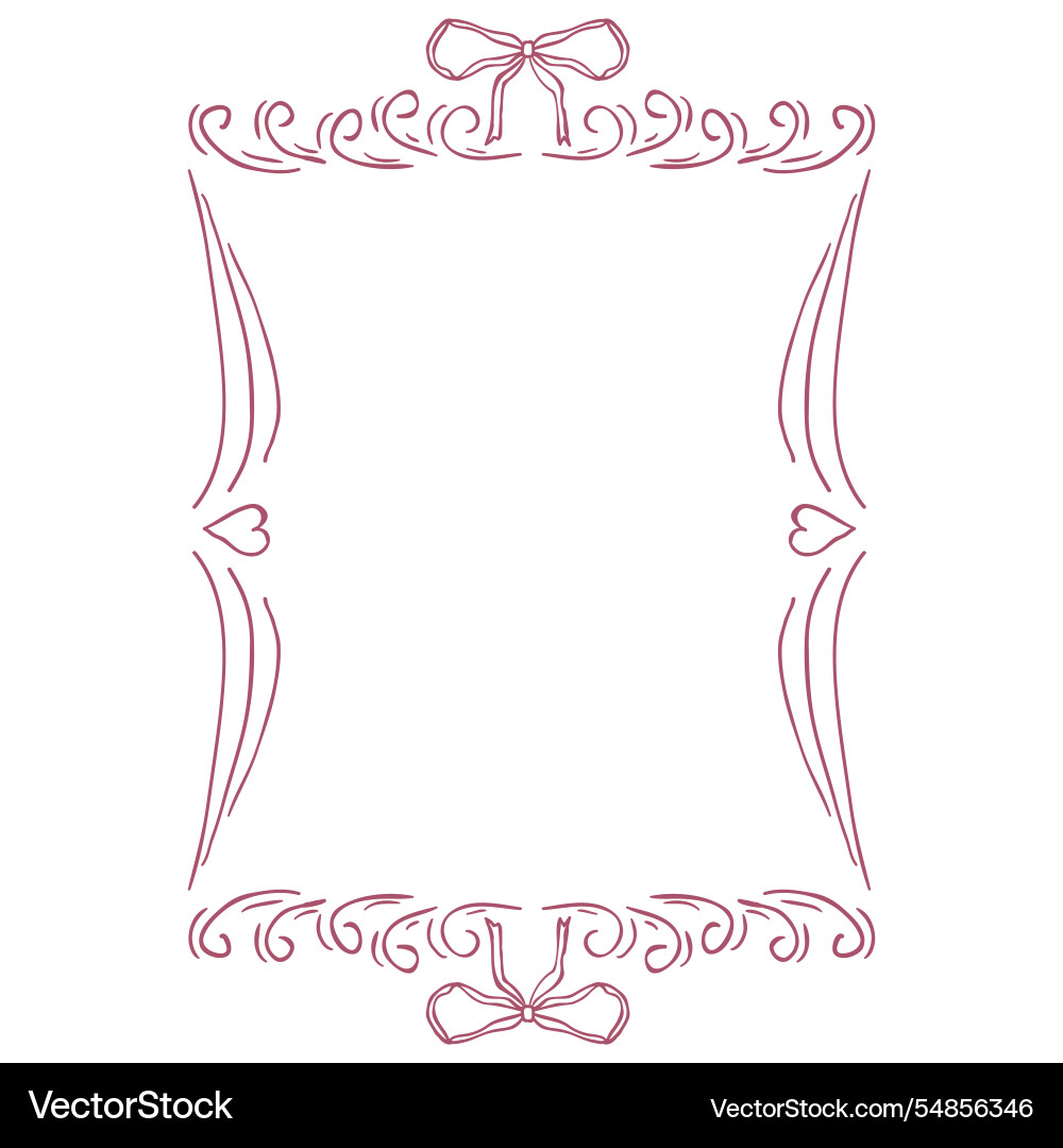 Whimsical hand-drawn frame line art Royalty Free Vector