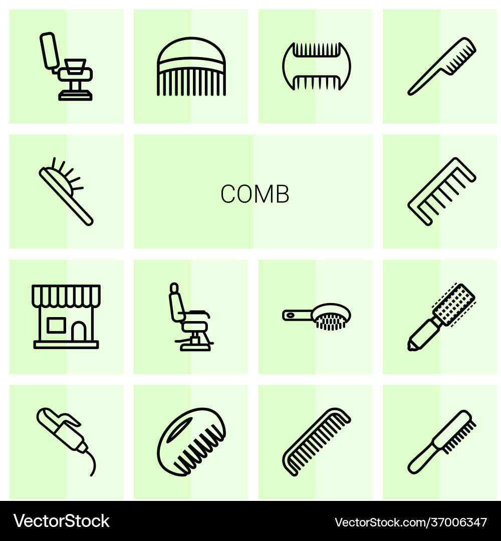 14 comb icons Royalty Free Vector Image - VectorStock