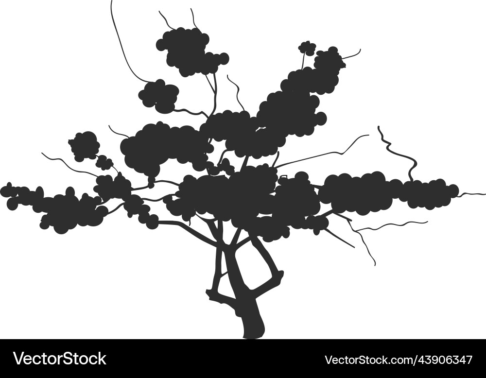 Black Fruit Tree Silhouette Royalty Free Vector Image