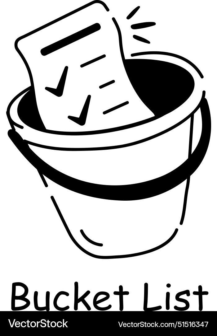 Bucket list Royalty Free Vector Image - VectorStock