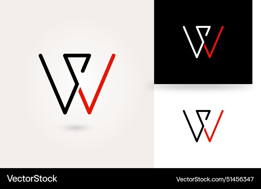 W letter logo and alphabet design template Vector Image