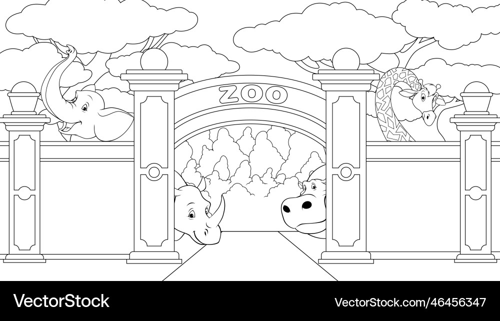 Zoo Entrance Coloring Pages Coloring Page 01 Entrance Wildlife