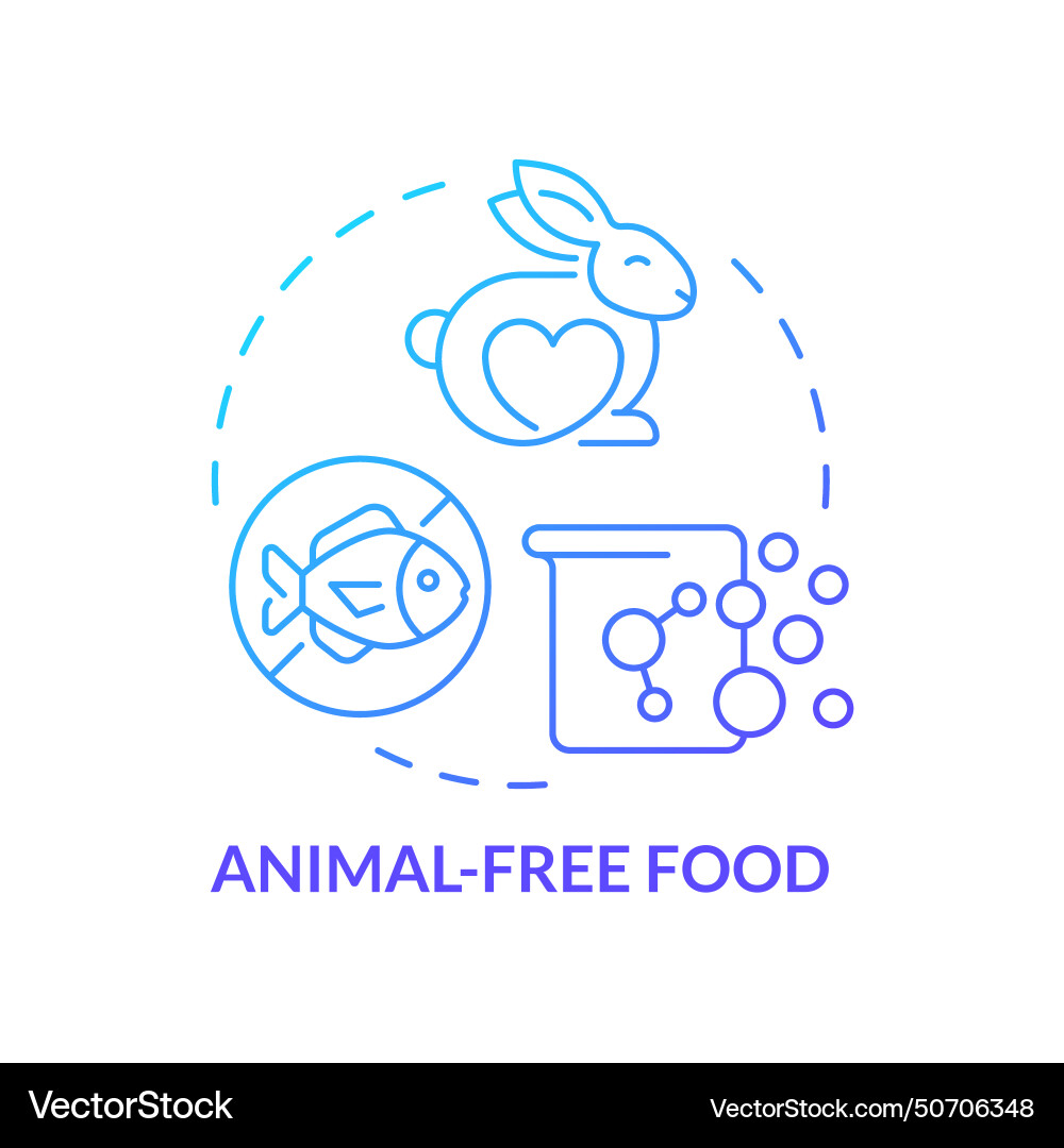Animal-free food blue gradient concept icon Vector Image
