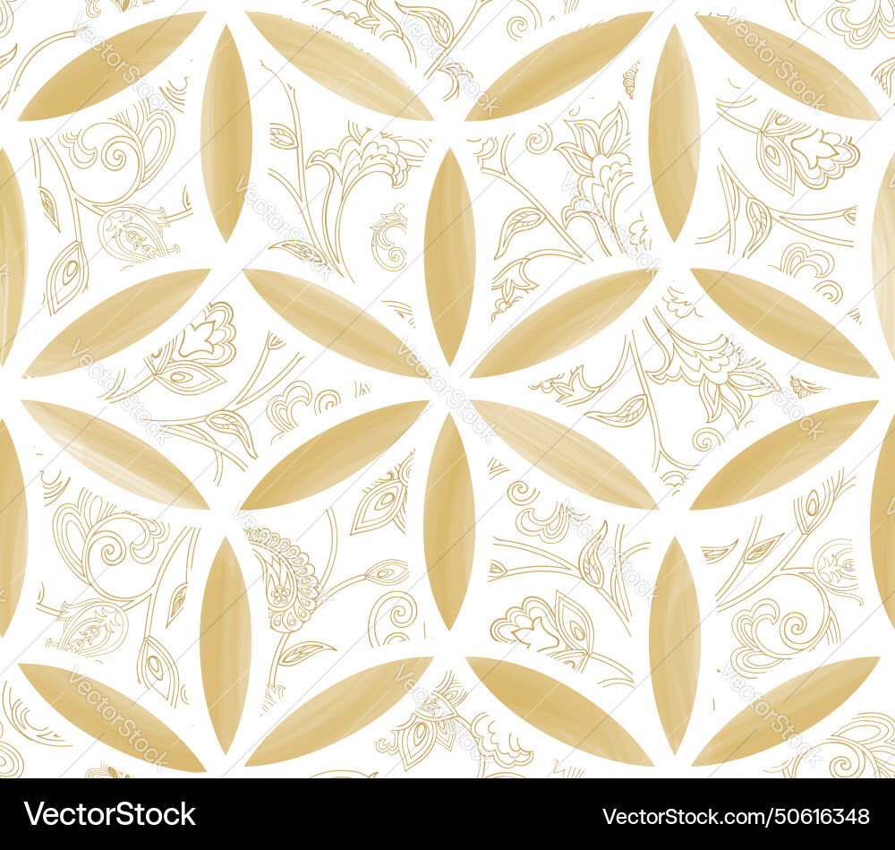 Artistic arabesque line seamless pattern abstract Vector Image